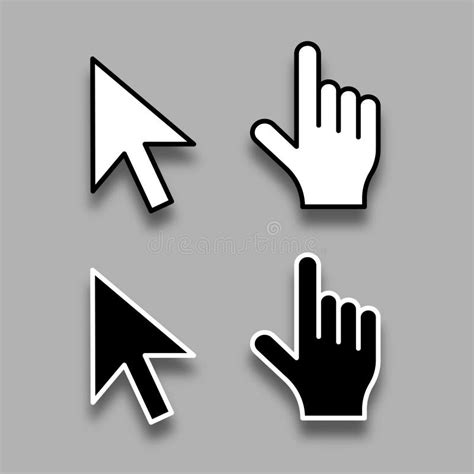 Set Of Hand Finger And Cursor Symbol Design Stock Vector Illustration