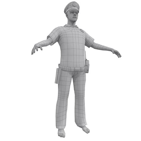 Zombie Police Rigged D Model Max Free D