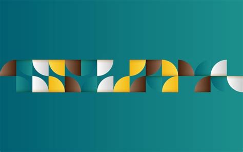 간단한 모양과 아름다운 색상 팔레트가 있는 Mid Century 기하학적 추상 패턴 간단한 기하학적 패턴 구성 벡터 일러스트 레이 션 무료 벡터