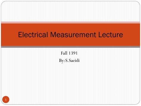 Ppt Electrical Measurement Lecture Powerpoint Presentation Free