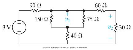 Solved Determine The Values Of The Voltage V1 And V2 As Chegg Com