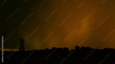Abstract Terrible Lightning In A Storm Electric Lightning Spark Loop