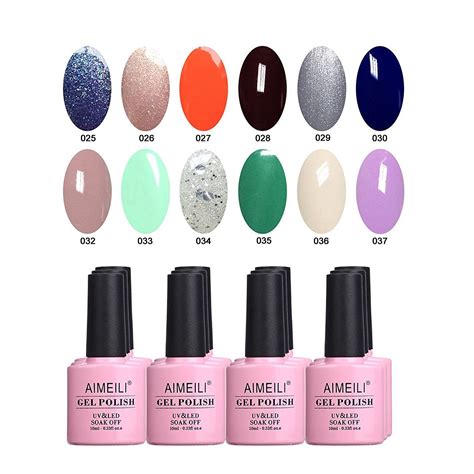Aimeili Soak Off U V Led Gel Nail Polish Multicolor Mix Color Combo