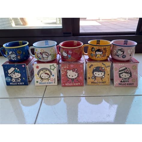 7 11 Hello Kitty 仿琺瑯造型杯碗組 附杯墊共五款 蝦皮購物