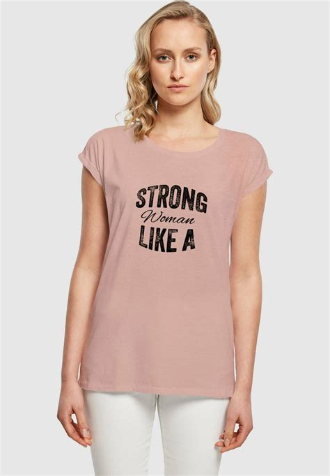 Merchcode Strong Like A Woman Extended Should T Shirt Imprimé