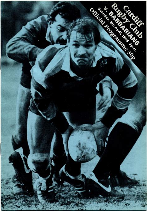 Programme Cardiff V Barbarians 1985 Cardiff Rugby Museum