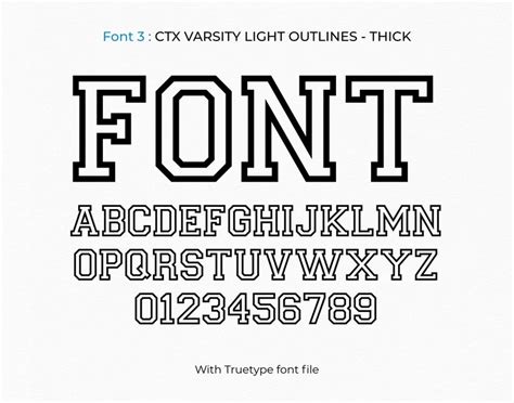 Varsity Font Svg Png Ttf College Font Svg Sport Font School Font Varsity Light Outline Font