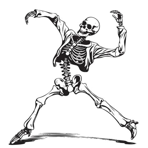 Dancing Skeleton Sketch Hand Drawn Illustration Halloween Party 50573156 Vector Art At Vecteezy