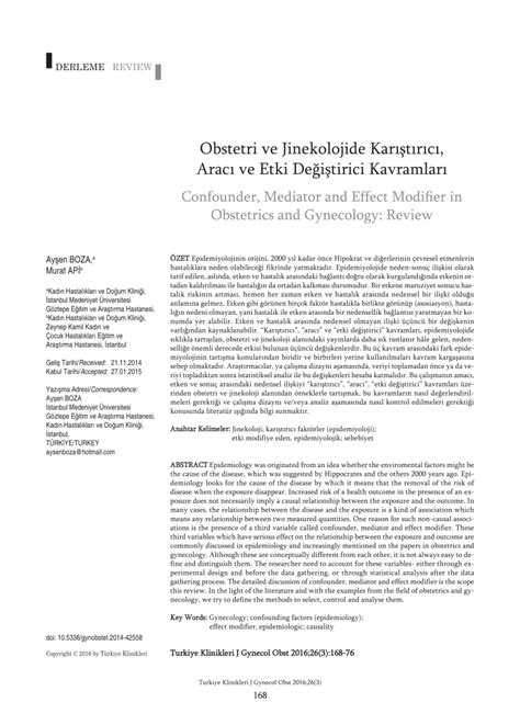 Download Pdf Confounder Mediator And Effect Modifier In Obstetrics