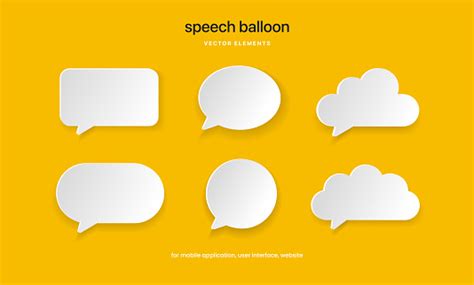 하얀 빈 연설 거품 풍선을 말하고 풍선을 생각하고 채팅 상자 Ui 웹 사이트 모바일 앱을위한 다채로운 배경에 설정된 메시지 상자 언어치료에 대한 스톡 벡터 아트 및 기타