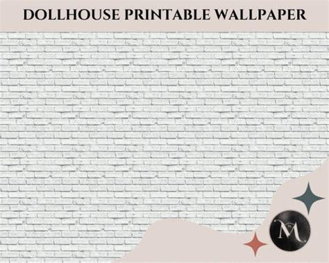 Printable Miniature Modern White Brick Wallpaper For 112 Scale
