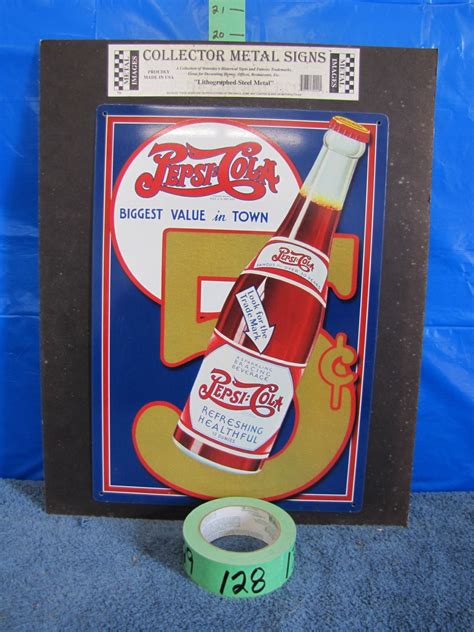 Reproduction Vintage Metal Pepsi Cola Sign
