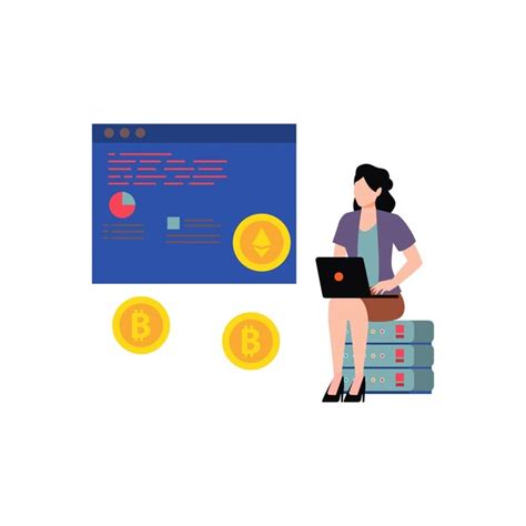 Premium Vector The Girl Is Working On Cryptocurrency Programming