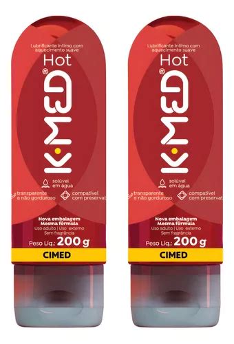 Kit K med Hot Vermelho Lubrificante Íntimo Cimed 200ml 2un Frete grátis