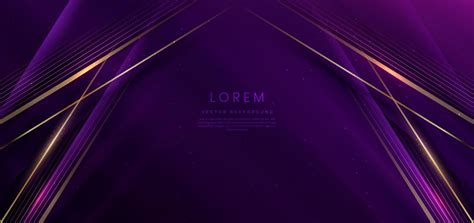 Abstract Elegant Dark Purple Background With Golden Line And Lighting