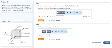 Solved A Cube Has Sides Of Length L M It Is Placed Chegg