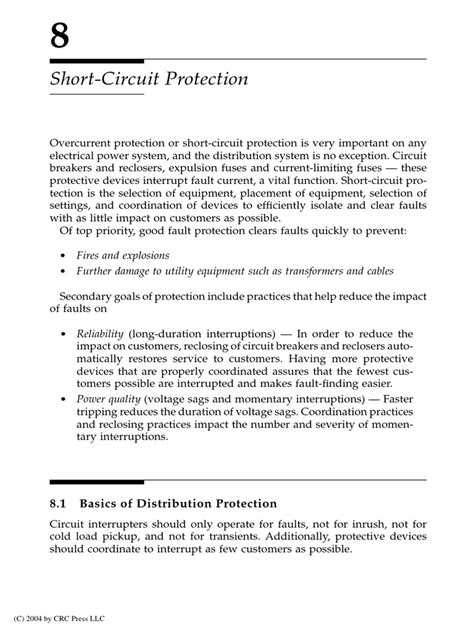 Short Circuit Protection Pdf Electric Arc Relay