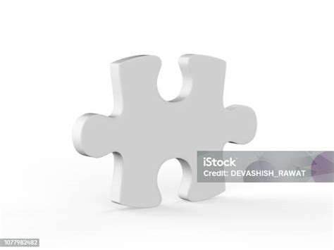 고립 된 흰색 배경 3 차원 일러스트 레이 션에 하나의 퍼즐 조각 모형 3차원 형태에 대한 스톡 사진 및 기타 이미지 3차원 형태 부분의 조각그림 맞추기 Istock