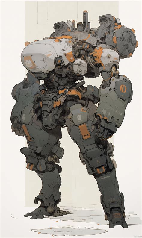 Mecha Cyberpunk Robot Art Character Commission Art Concept Art Rpg