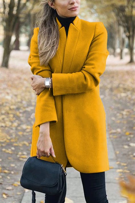 Grey Fashion Casual Long Sleeve Regular Sleeve Solid Coatscoats