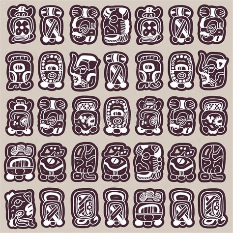 Símbolos mayas ilustración del vector Ilustración de mito 3145561