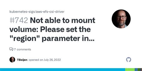 Not Able To Mount Volume Please Set The Region Parameter In The Efs