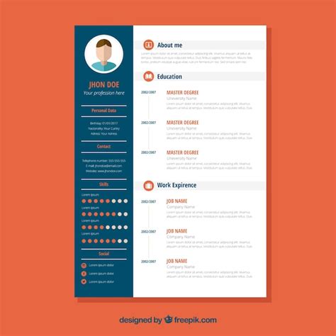 Download Vector Curriculum Template In Flat Design Vectorpicker