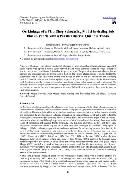 On Linkage Of A Flow Shop Scheduling Model Including Job Block Criteria