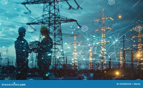 Engineers Oversee Power Grid At Twilight Via Digital Connections For Efficiency Safety And