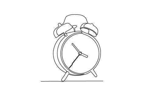 Continuous Line Alarm Clock Vector Illustration 26485213 Vector Art At Vecteezy