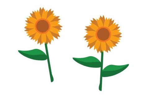 Cute Sunflowers Vector Art Graphic By Artgreesa · Creative Fabrica