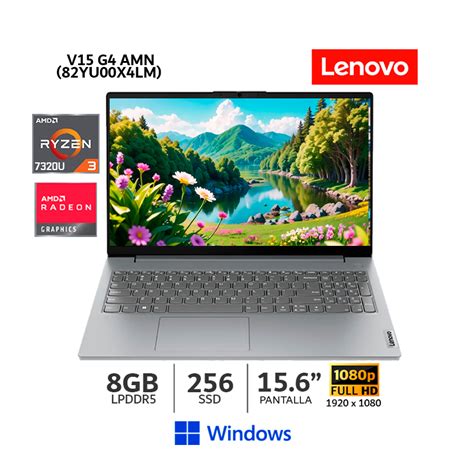 Laptop Lenovo V15 G4 AMN AMD Ryzen 3 7320U 8GB RAM 256GB SSD 156 FHD
