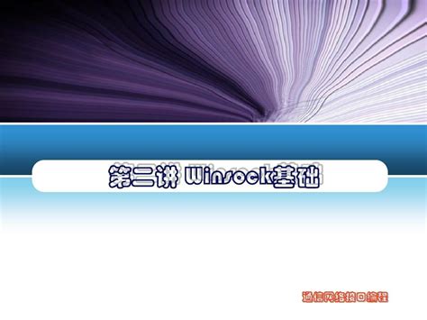 第二讲 WINSOCK基础 word文档在线阅读与下载 无忧文档