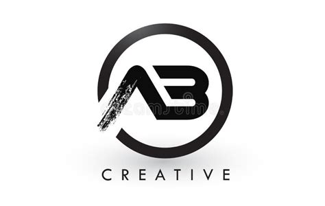 Ab刷子信件商标设计 创造性的掠过的信件象商标 向量例证 插画 包括有 形状 设计 圆形 抽象 现代 98080595