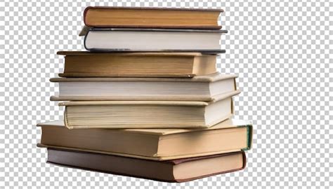 Стопка книг на прозрачном фоне Премиум Ai сгенерированный Psd