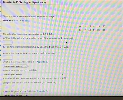 Solved Exercise Testing For Significance Given Are Chegg
