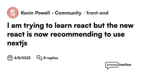 I Am Trying To Learn React But The New React Is Now Recommending To