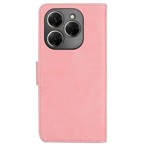For Tecno Spark 20 Pro Skin Feel Pure Color Flip Leather Phone Case Pink Alexnld Com