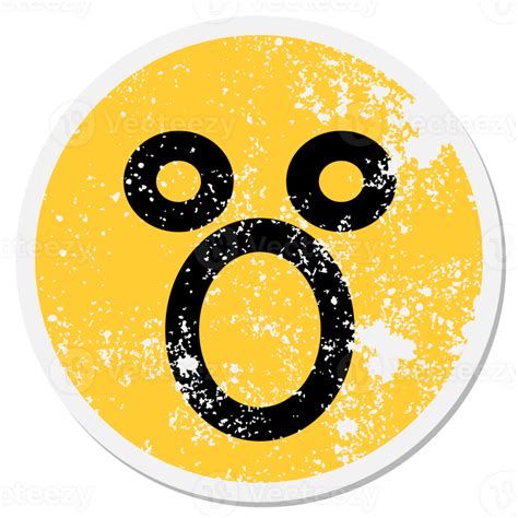 Shocked Face Circular Sticker 38343874 Png