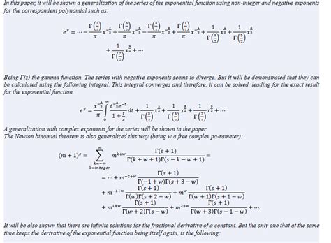 Exponential Function As A Polynomial Of Non Integer And Negative