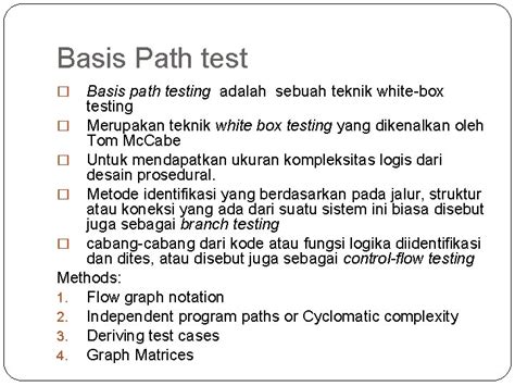 White Box Test Definisi Adalah Testing Yang Diturunkan