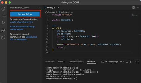 how to use the vscode debugger foundations of algorithms