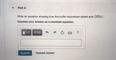 part a write an equation showing how this buffer
