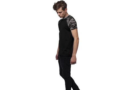 T Shirt Raglan Contrast Blackdark Camo Maxiscoot