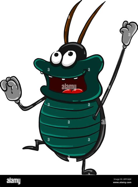 Funny Cockroach Illustration Vector On White Background Stock Vector