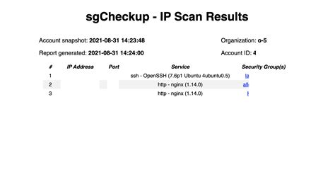 Github Goldfiglabs Sgcheckup Sgcheckup Generates Nmap Output Based