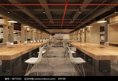 共享办公空间工作区效果图