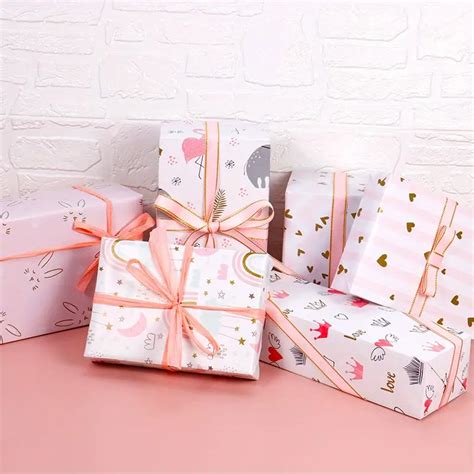 6 قطع من ورق تغليف عيد الميلاد مقاس 50 × 70 سم، ورق تغليف الهدايا، علب