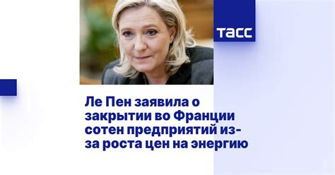 Ле Пен заявила о закрытии во Франции сотен предприятий из за роста цен
