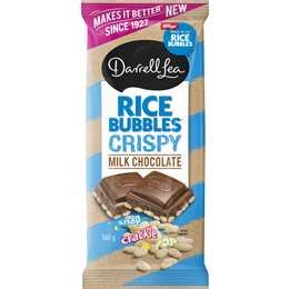 Darrell Lea Rice Bubbles Crispy Milk Chocolate Block 160g Woolworths